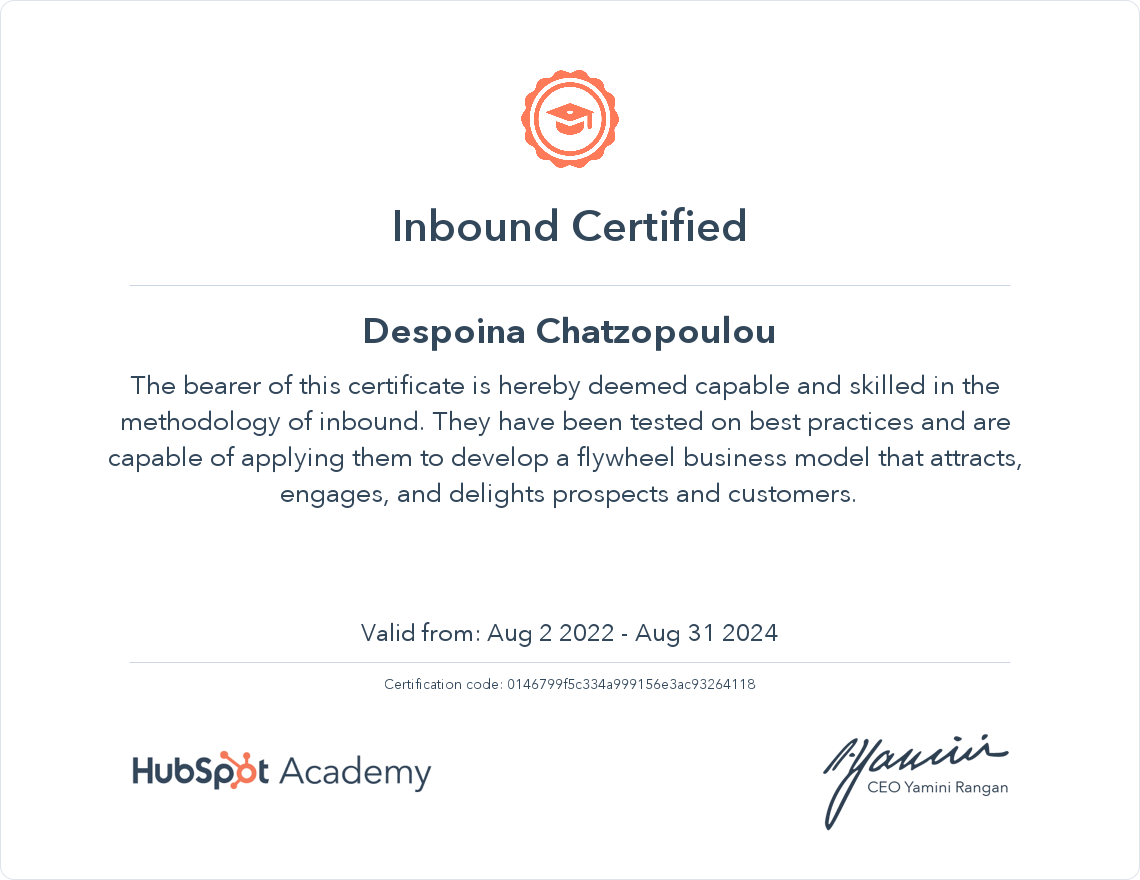 HubSpot Academy Inbound Certification