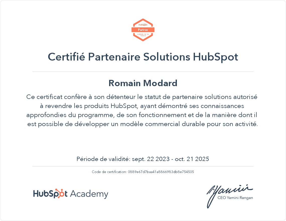 HubSpot Academy HubSpot Solutions Partner Certification