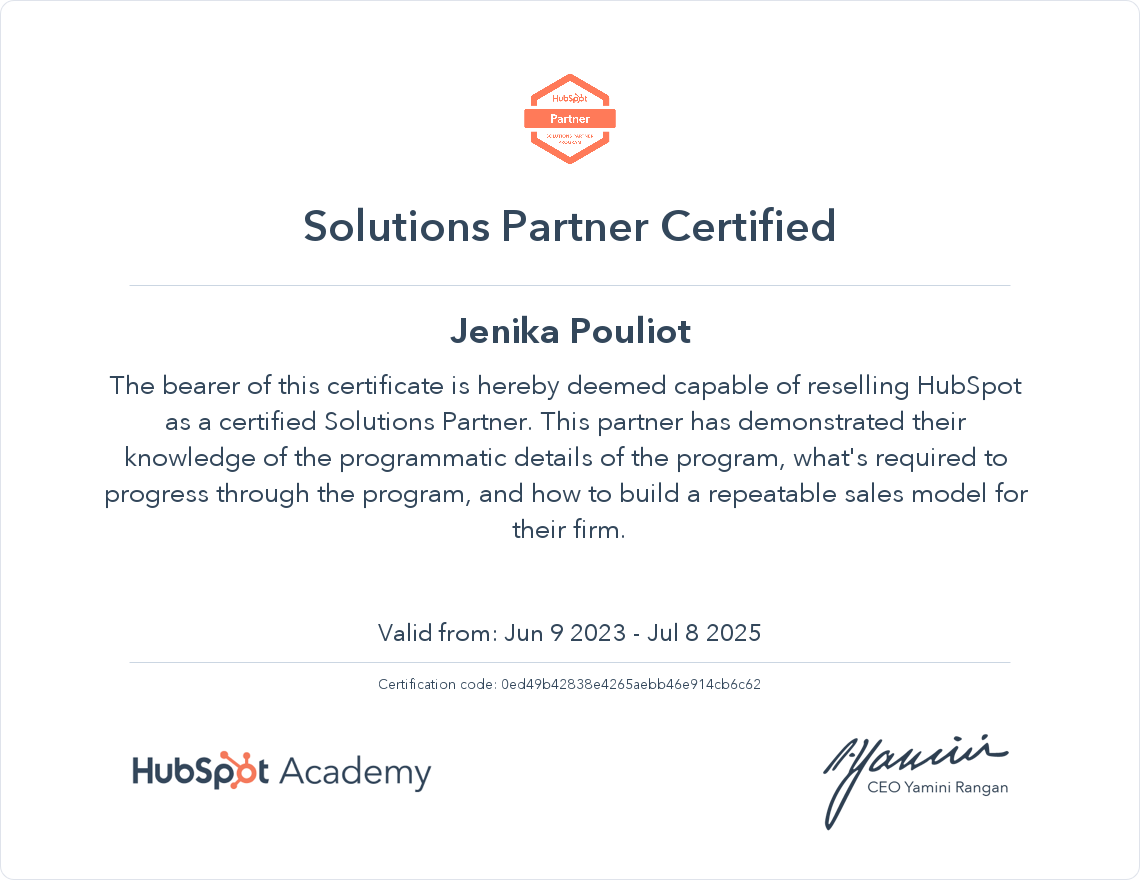 HubSpot Academy HubSpot Solutions Partner Certification