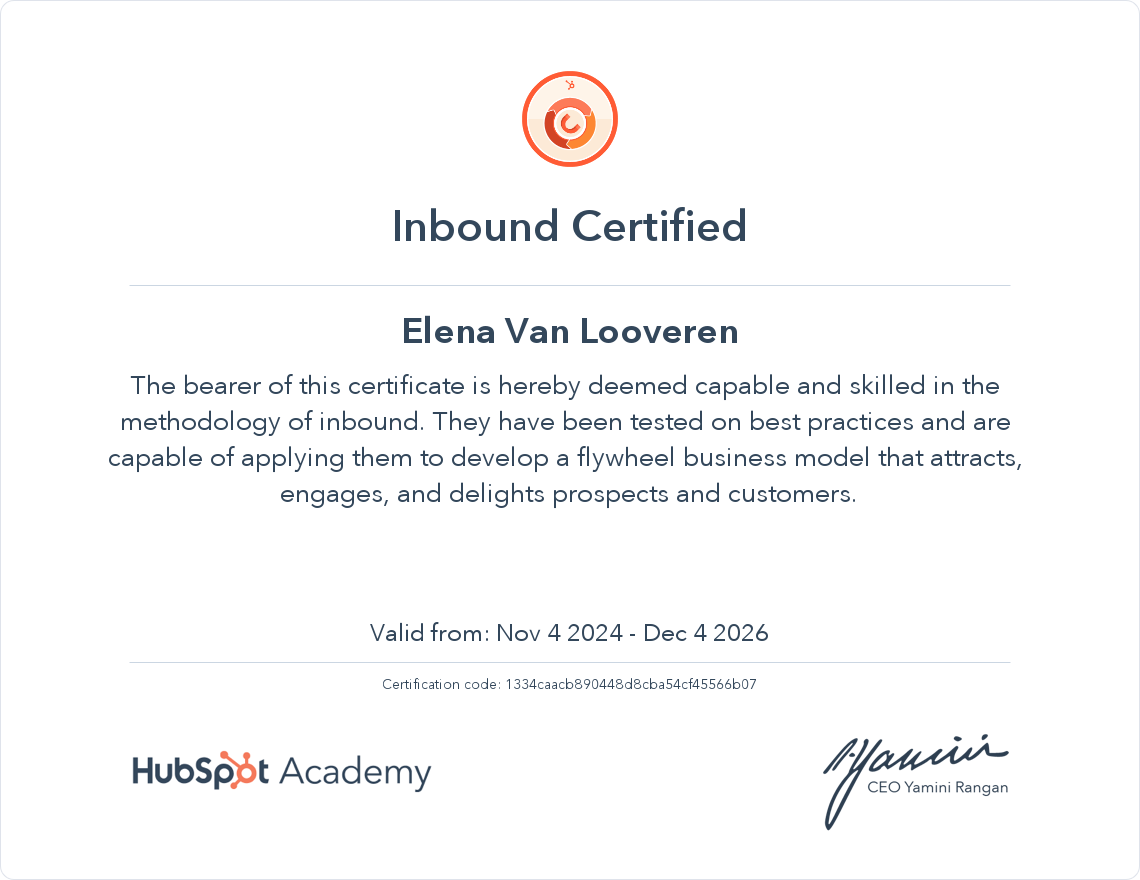 HubSpot Academy Inbound Certification