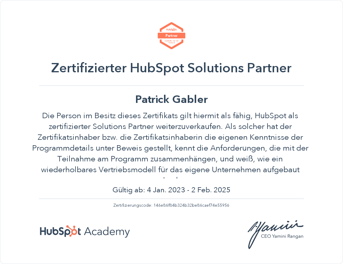 HubSpot Academy HubSpot Solutions Partner Certification