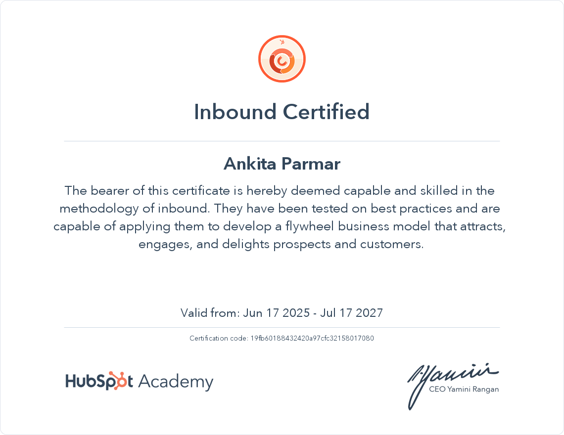 HubSpot Academy Inbound Certification