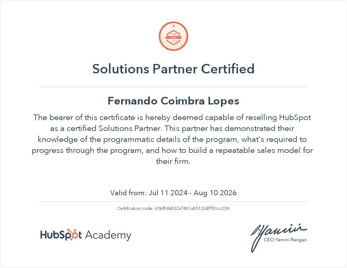 HubSpot Academy HubSpot Solutions Partner Certification