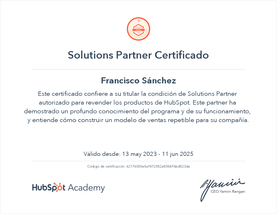 HubSpot Academy HubSpot Solutions Partner Certification