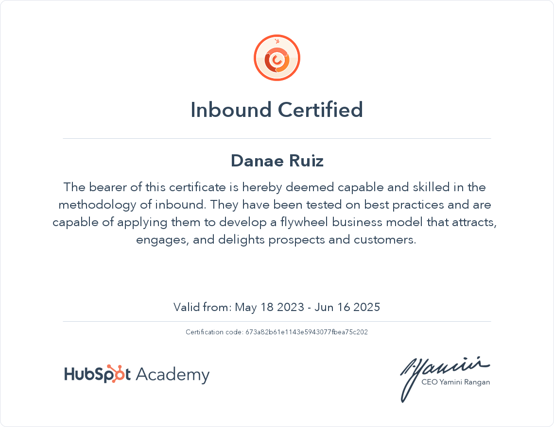 HubSpot Academy Inbound Certification