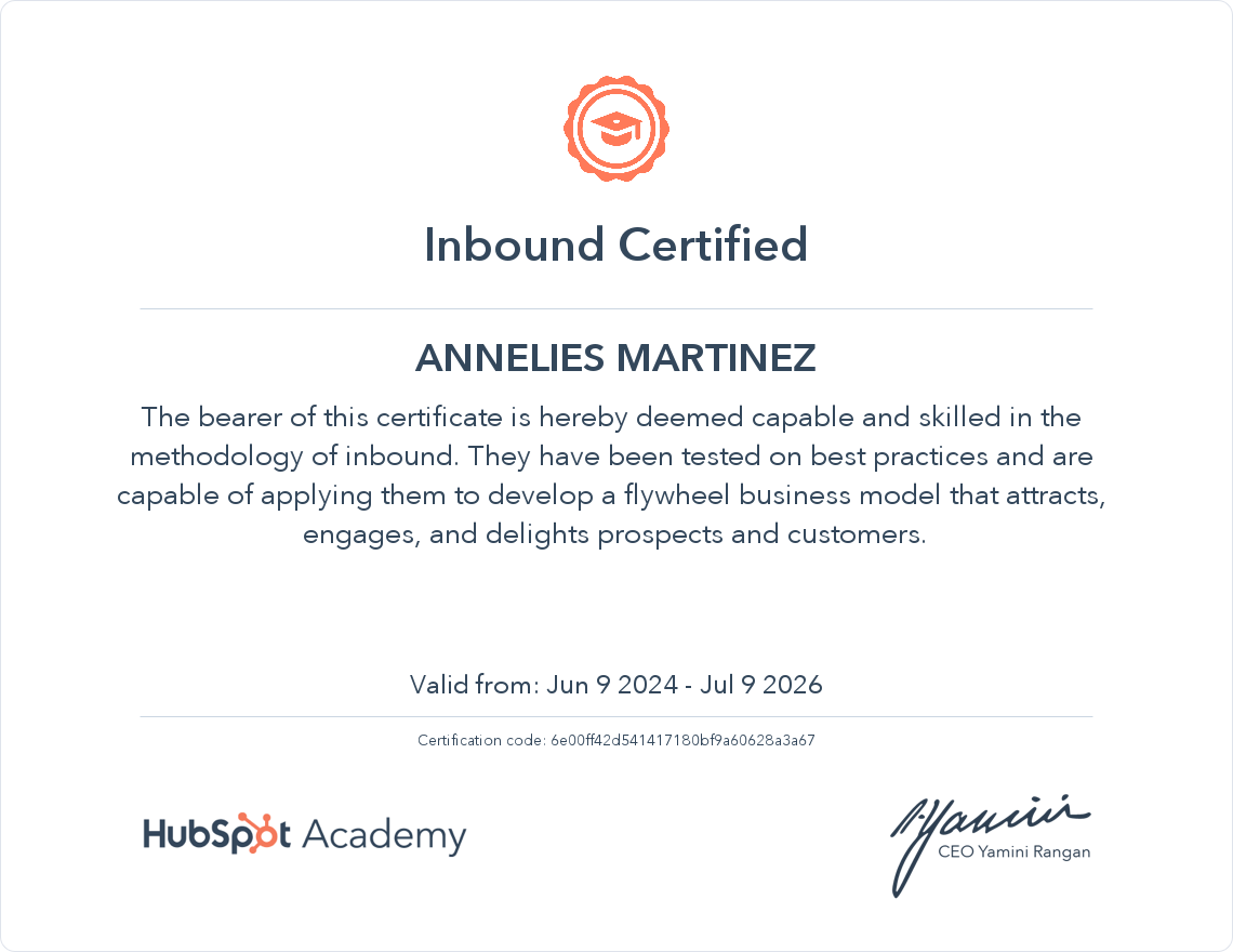 HubSpot Academy Inbound Certification