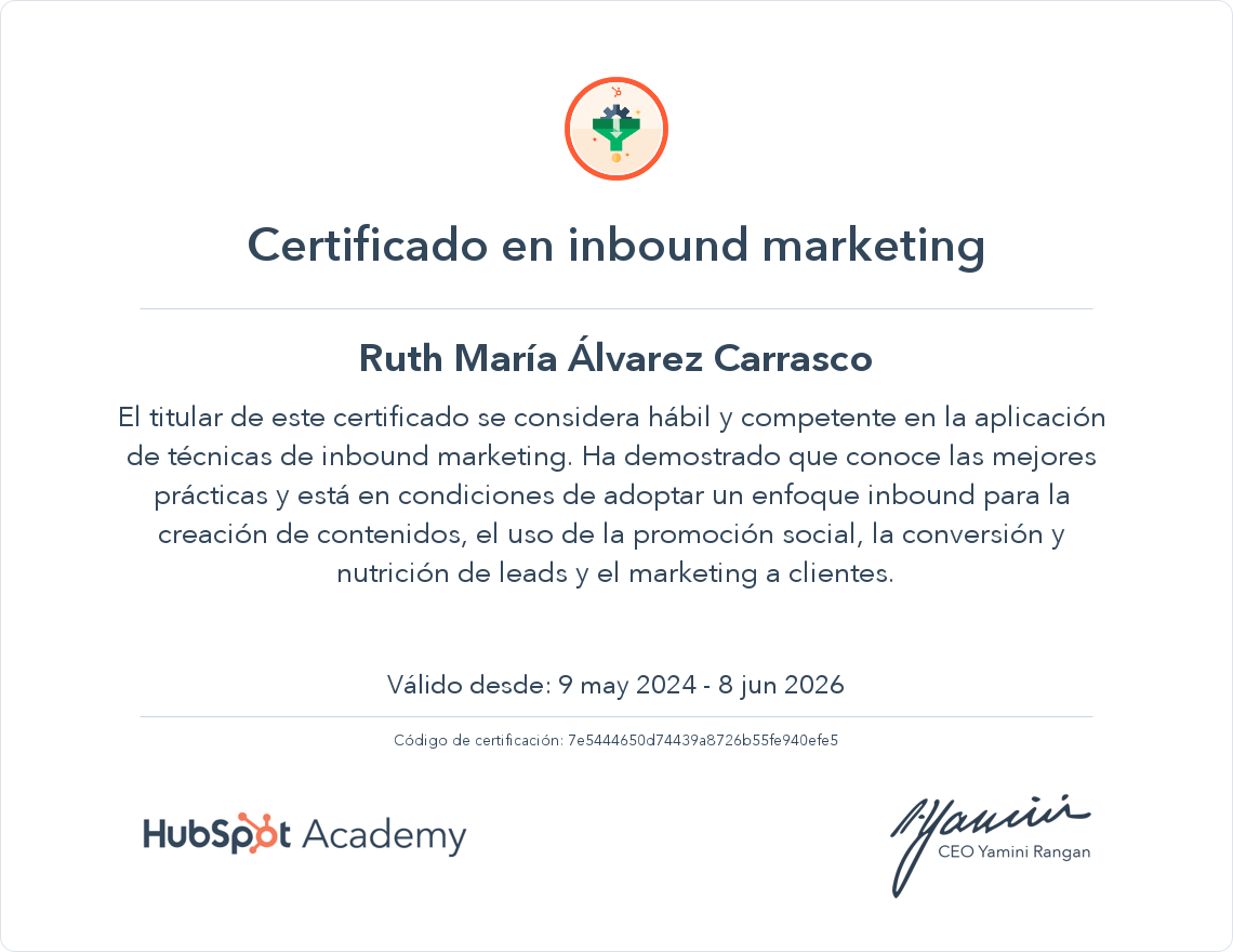 HubSpot Academy Inbound marketing Certification