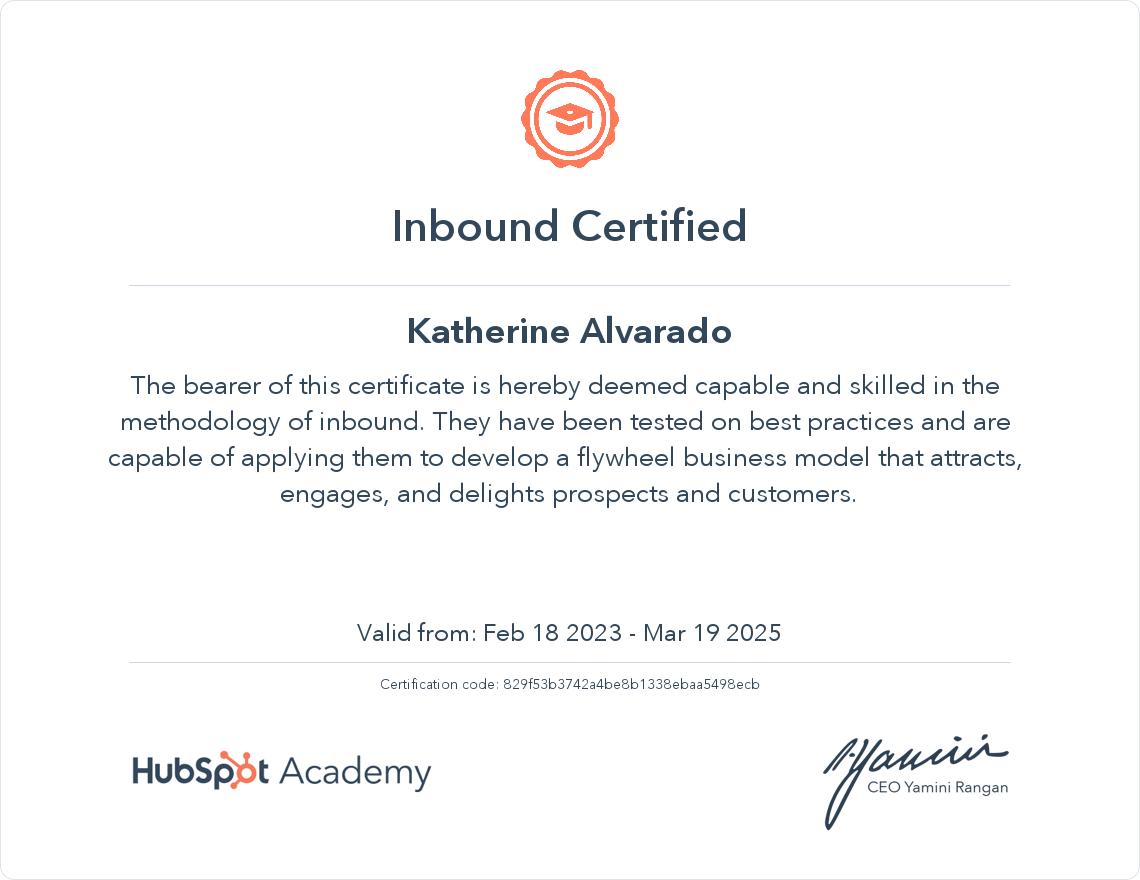 HubSpot Academy Inbound Certification