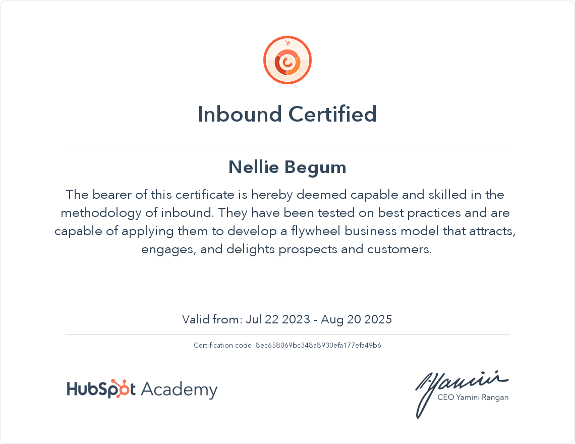 HubSpot Academy Inbound Certification