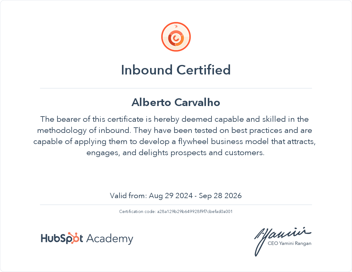 HubSpot Academy Inbound Certification