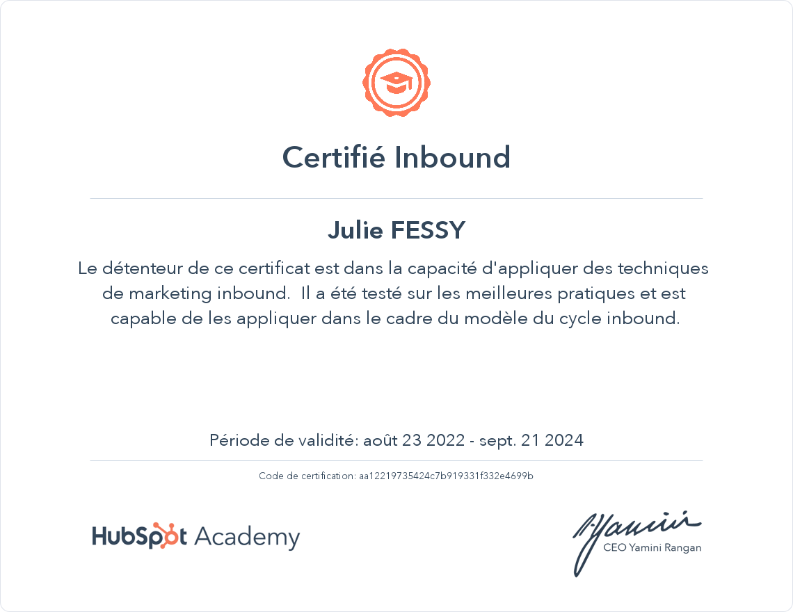 HubSpot Academy Inbound Certification