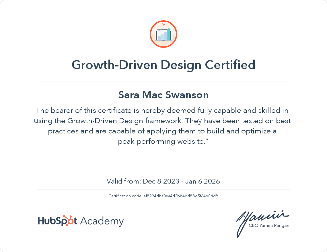 HubSpot Academy Certification