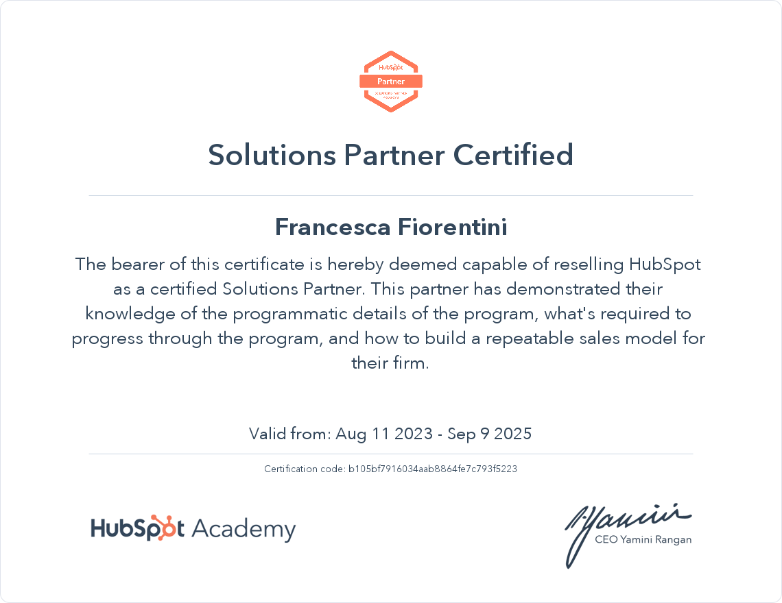 HubSpot Academy HubSpot Solutions Partner Certification