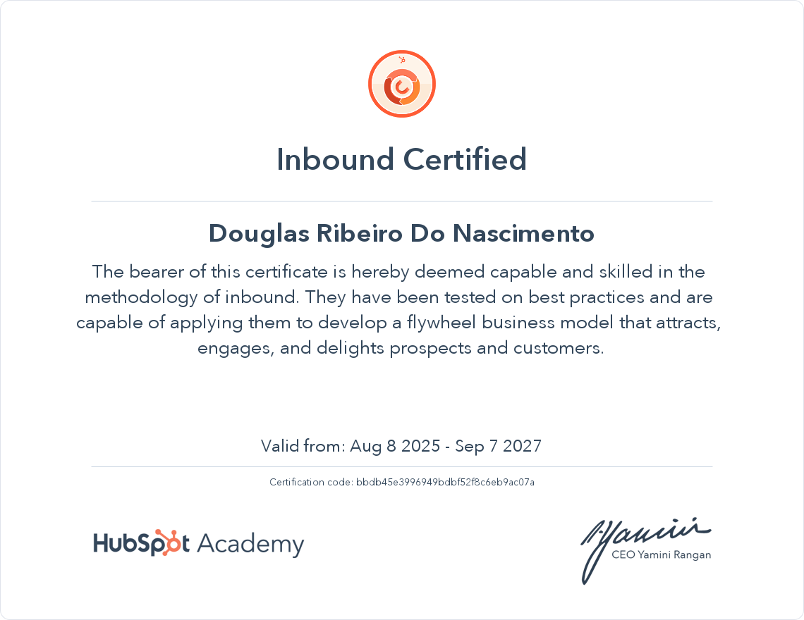 HubSpot Academy Inbound Certification