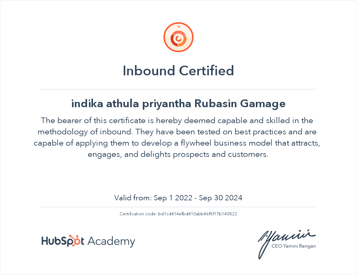 HubSpot Academy Inbound Certification