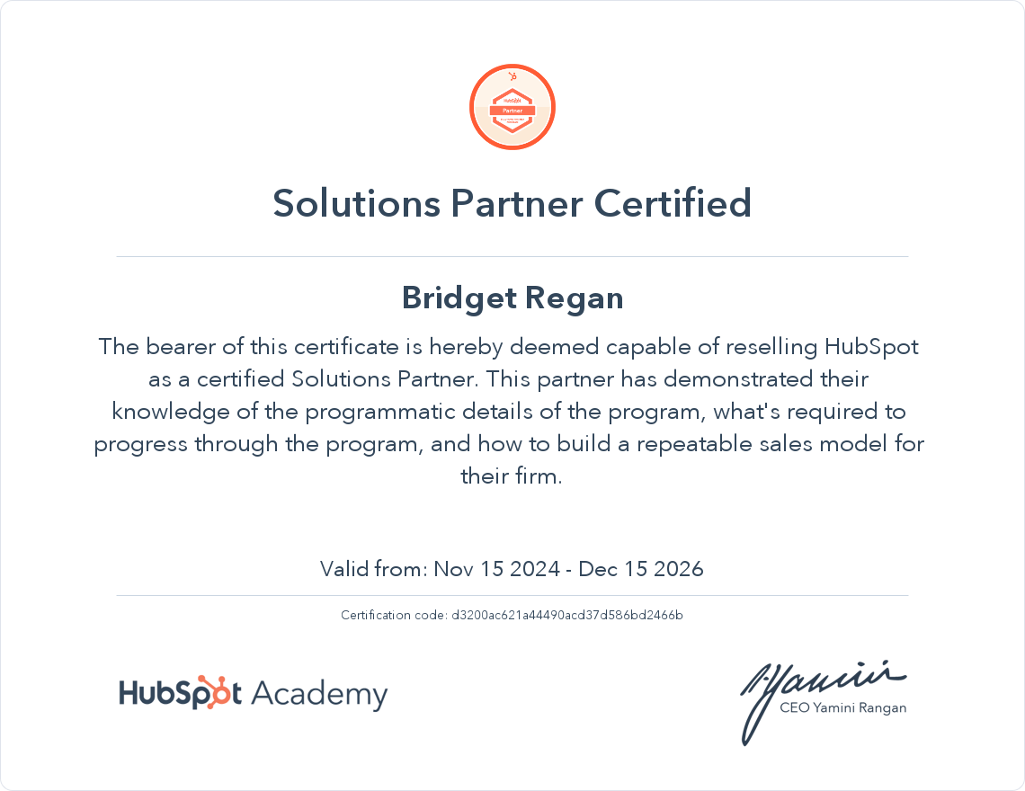 HubSpot Academy HubSpot Solutions Partner Certification