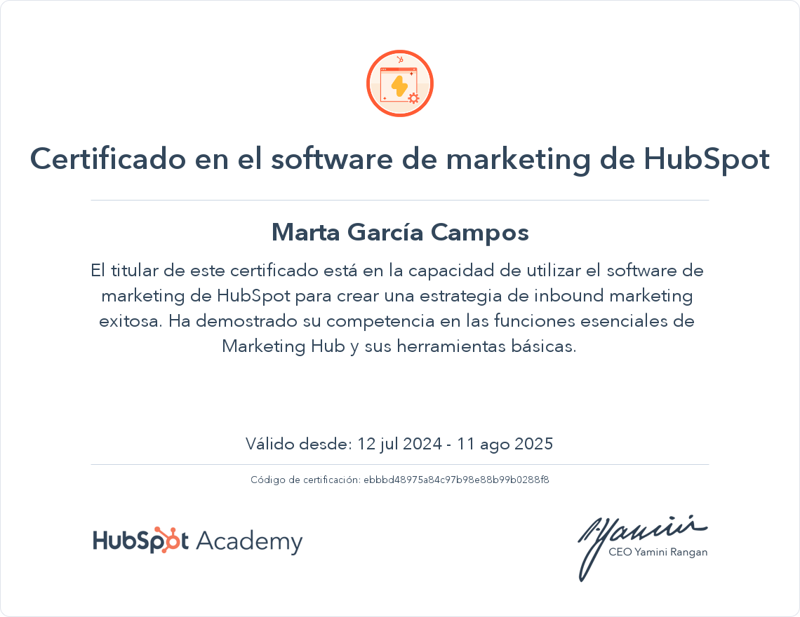 HubSpot Academy HubSpot Marketing Software Certification